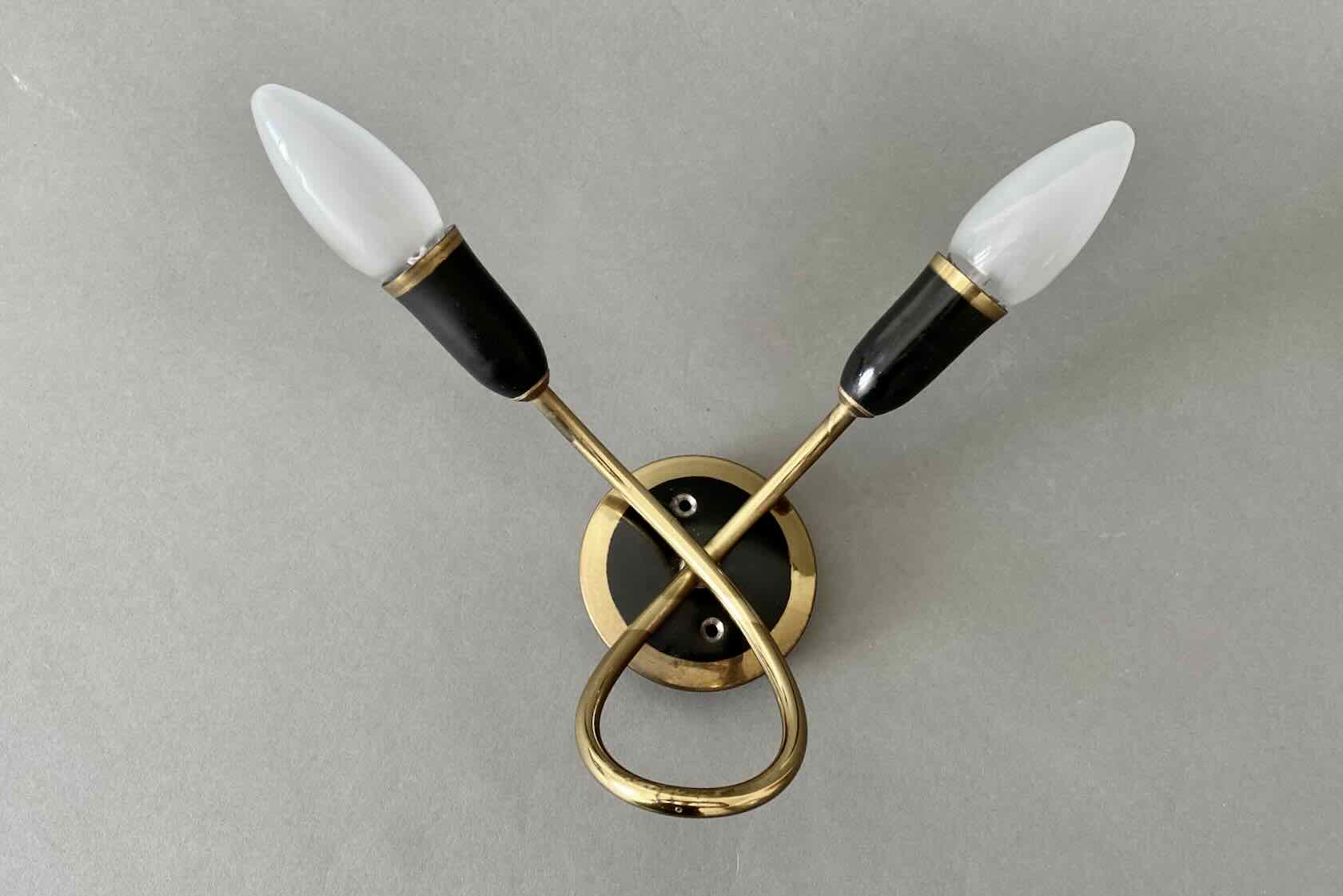 Zweiflammige Wandlampe aus den 50er-Jahren - raumwunder - vintage ...